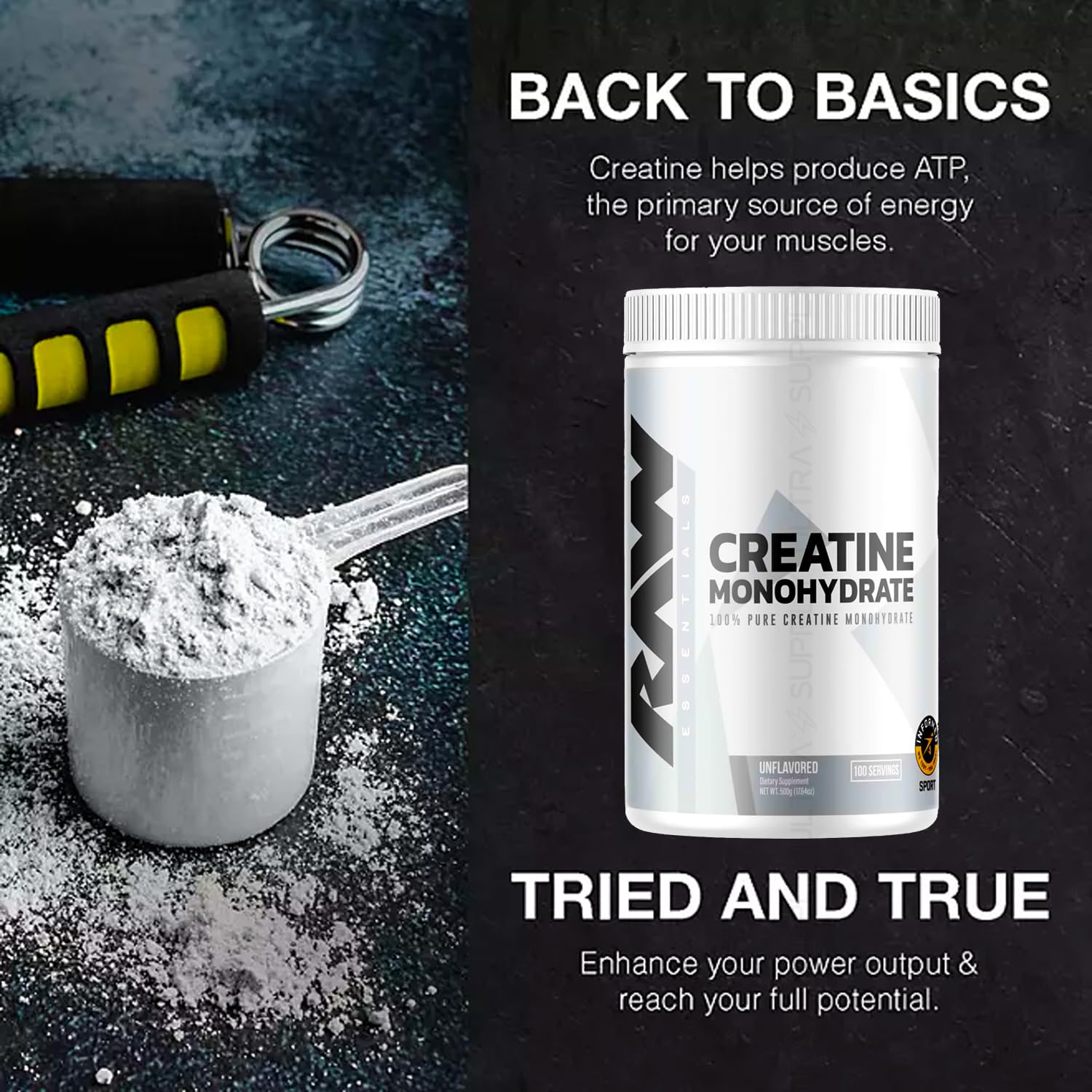 Unflavored creatine for versatile use