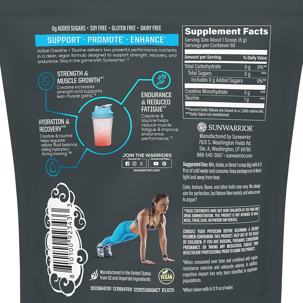 Unflavored creatine for versatile use