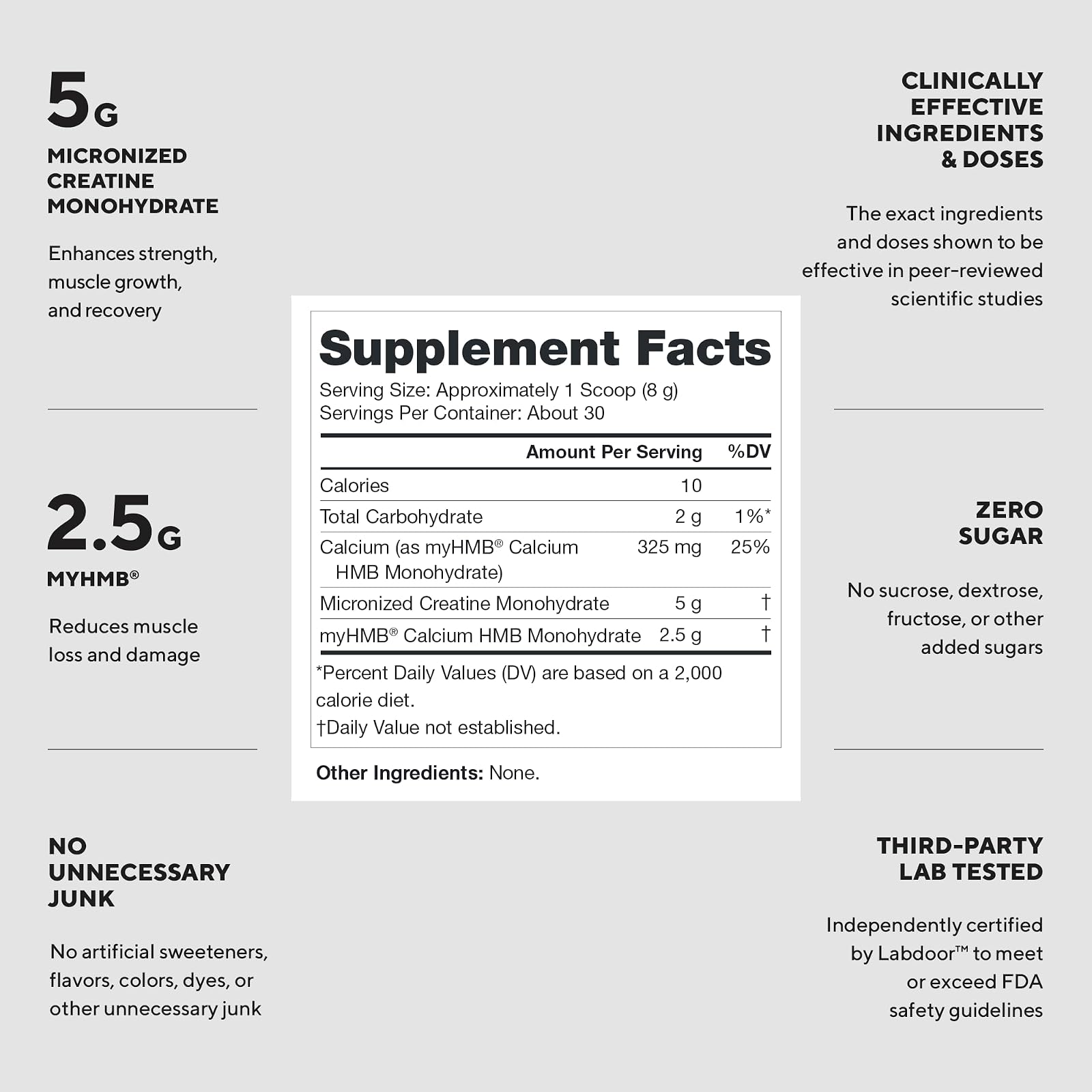 Unflavored creatine HMB for versatile use