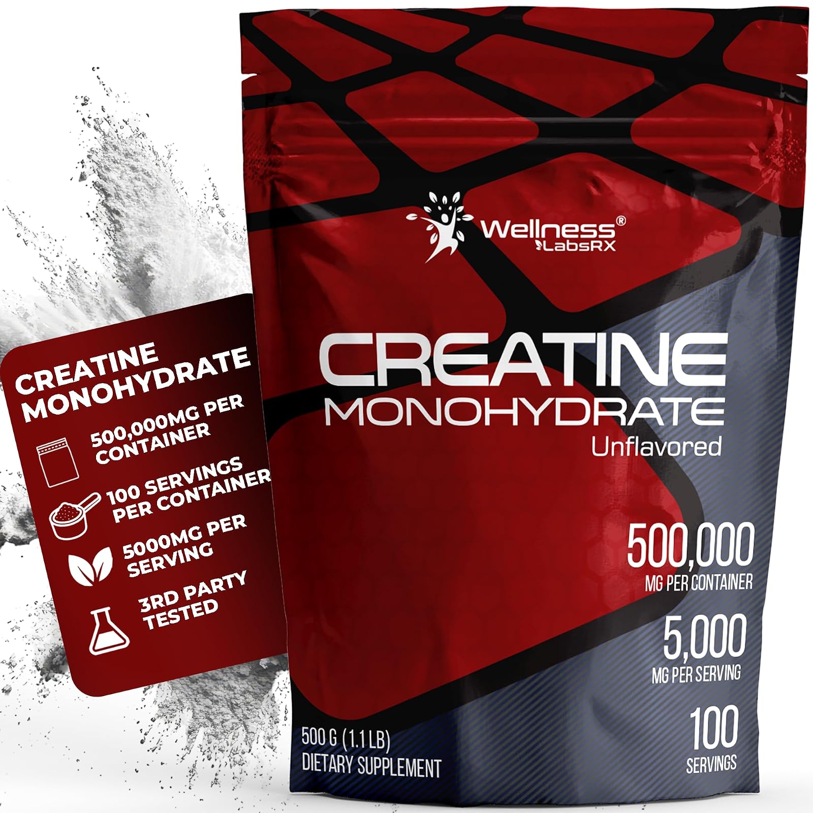 unflavored creatine monohydrate powder