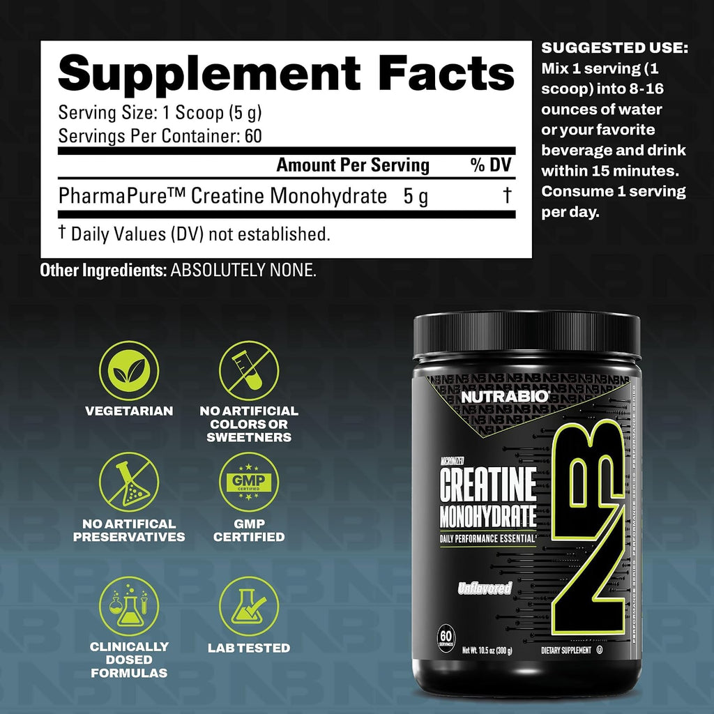 unflavored creatine monohydrate powder