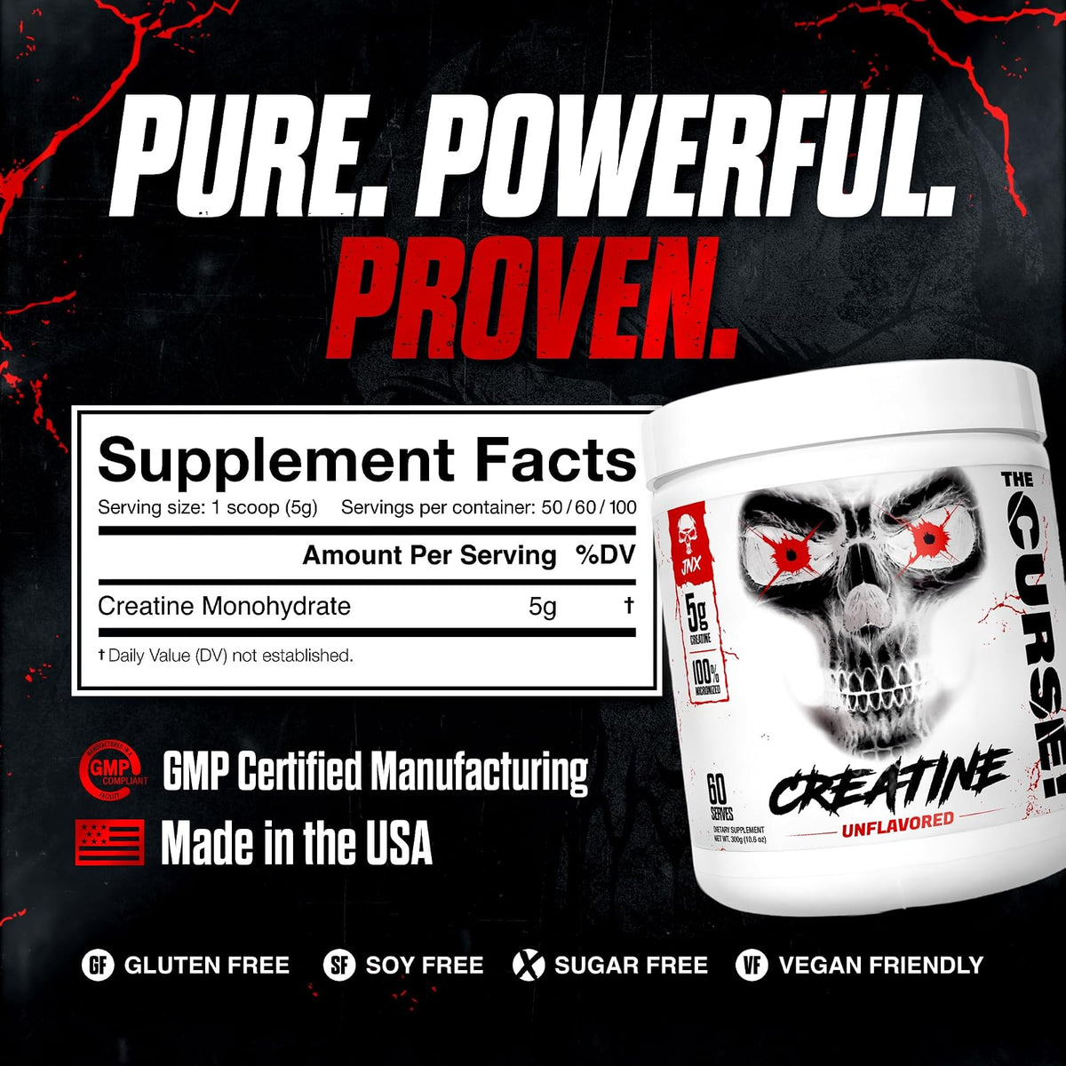 unflavored creatine monohydrate powder