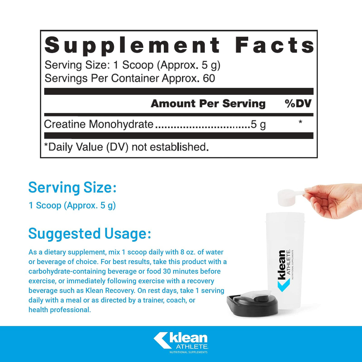 unflavored creatine monohydrate powder