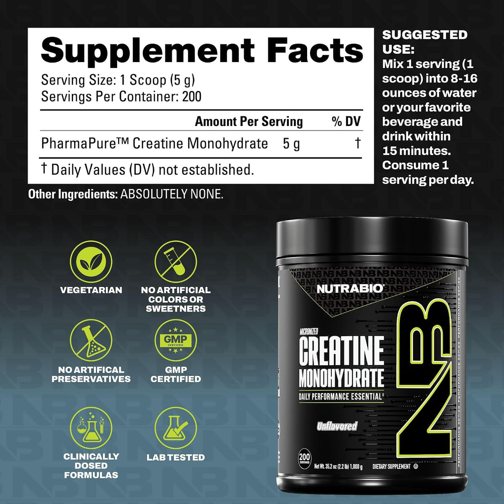 unflavored creatine monohydrate powder