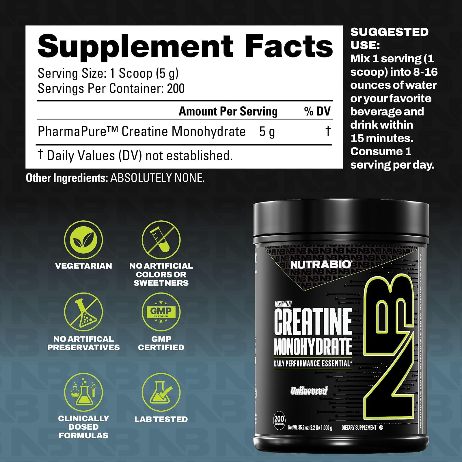 unflavored creatine monohydrate powder
