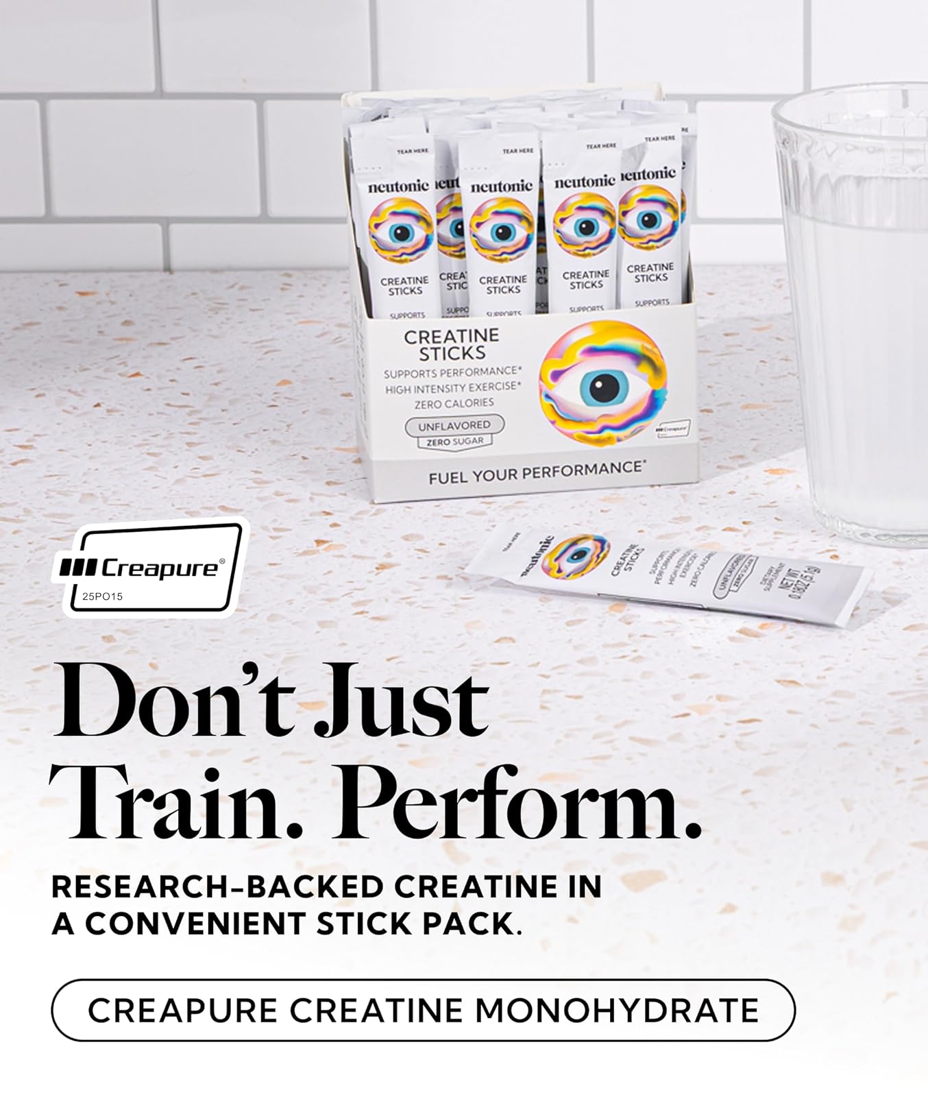 Unflavored creatine sticks for easy mixing
