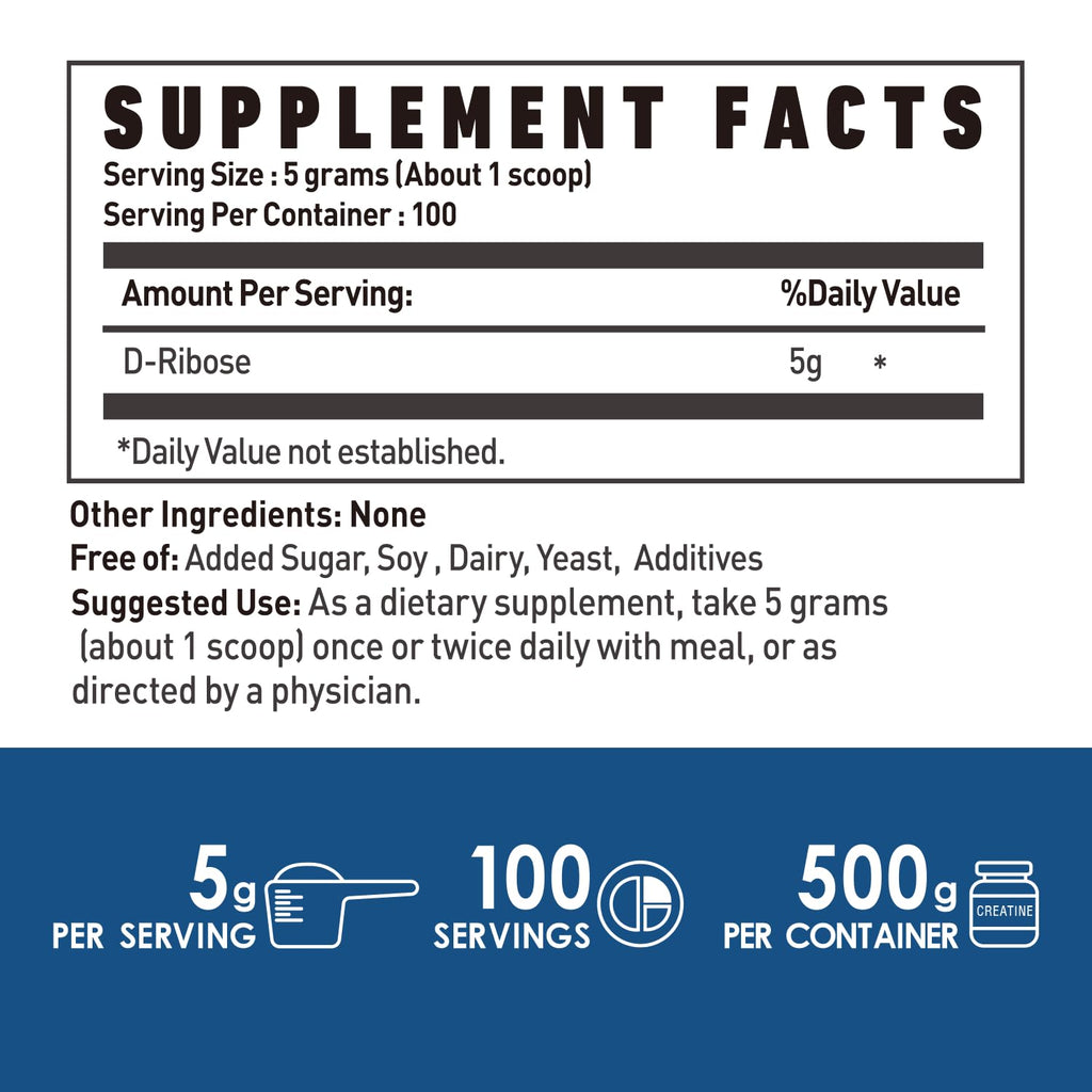 Unflavored D-Ribose for workouts
