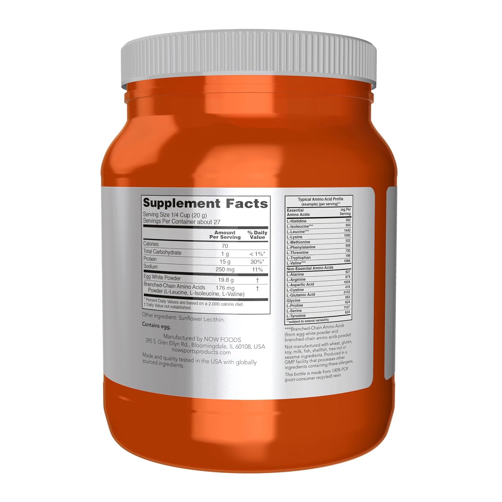unflavored egg white protein supplement
