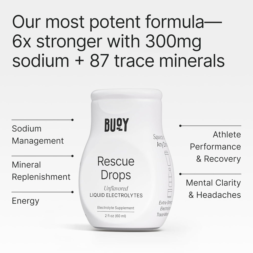 Unflavored electrolyte drops for athletes