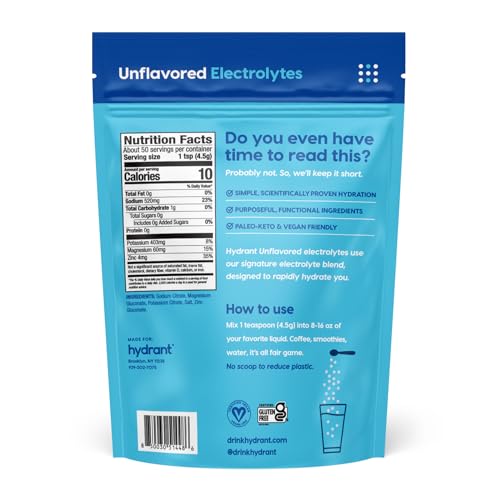 Unflavored electrolyte powder for athletes