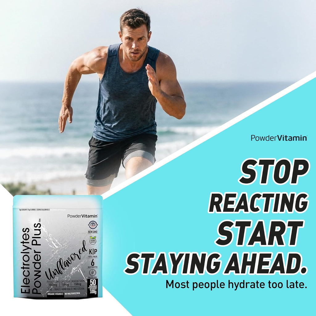 Unflavored electrolyte powder for versatile use