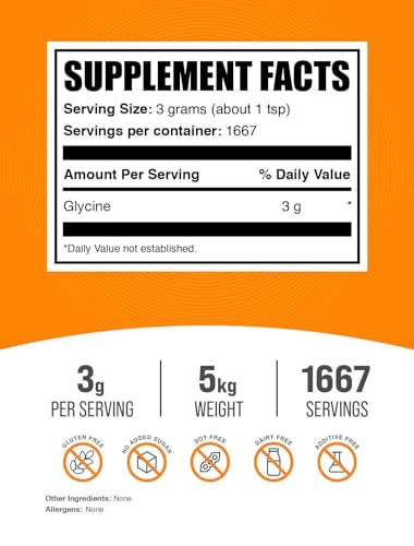 Unflavored glycine powder for immune support