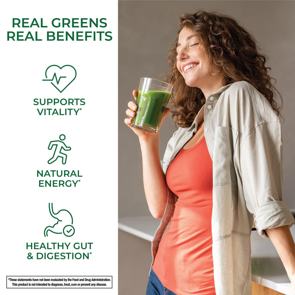 Unflavored greens powder for versatile use
