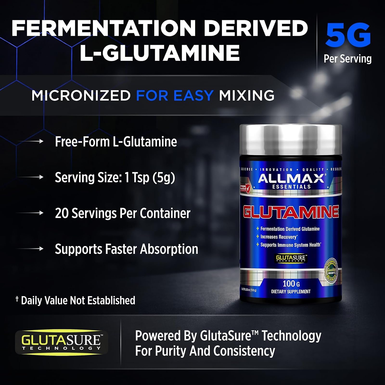 Unflavored L-Glutamine for versatile use