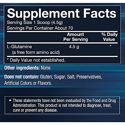 Unflavored l-glutamine supplement for versatility