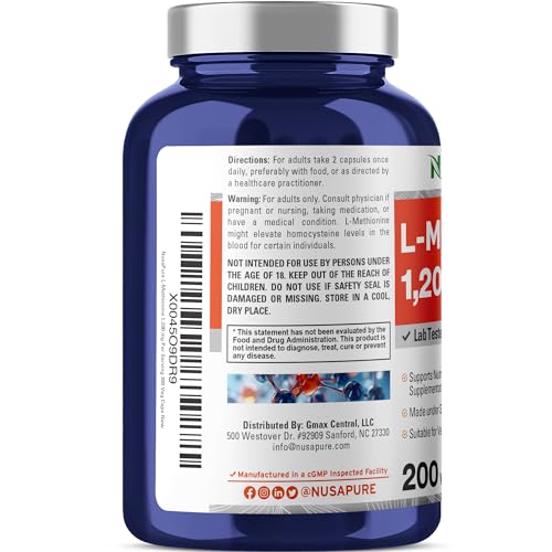 Unflavored L-Methionine for easy consumption
