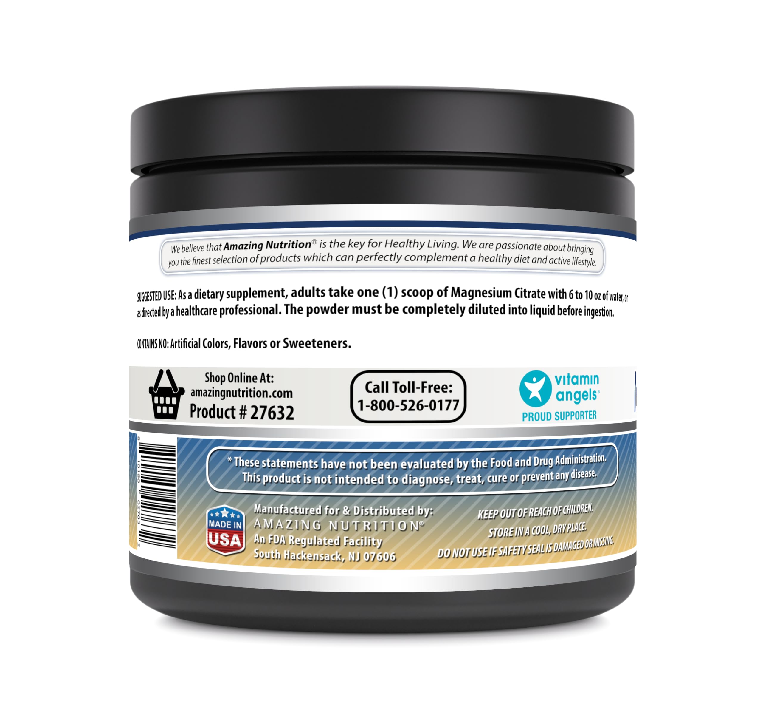 Unflavored magnesium for easy mixing