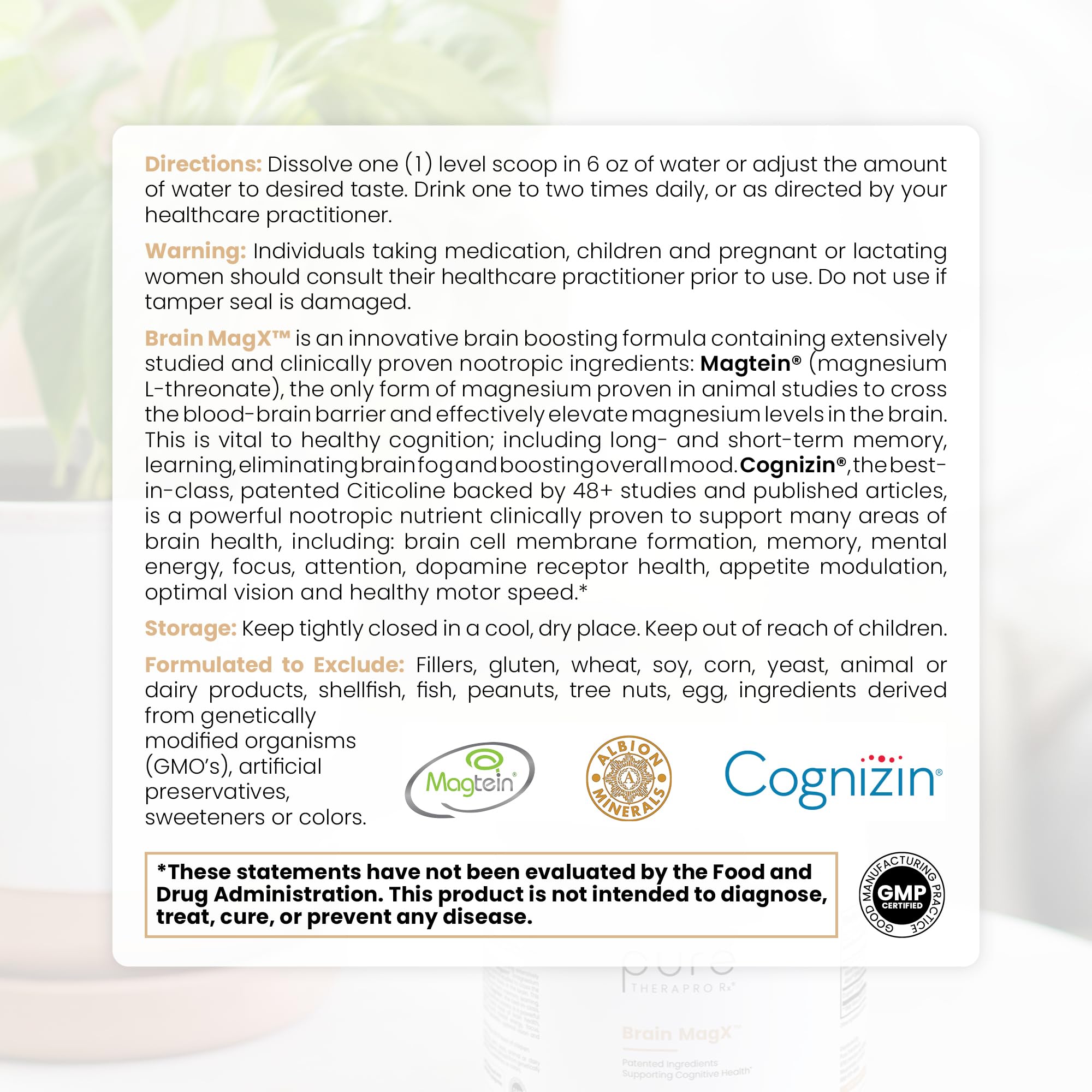 Unflavored magnesium for easy mixing