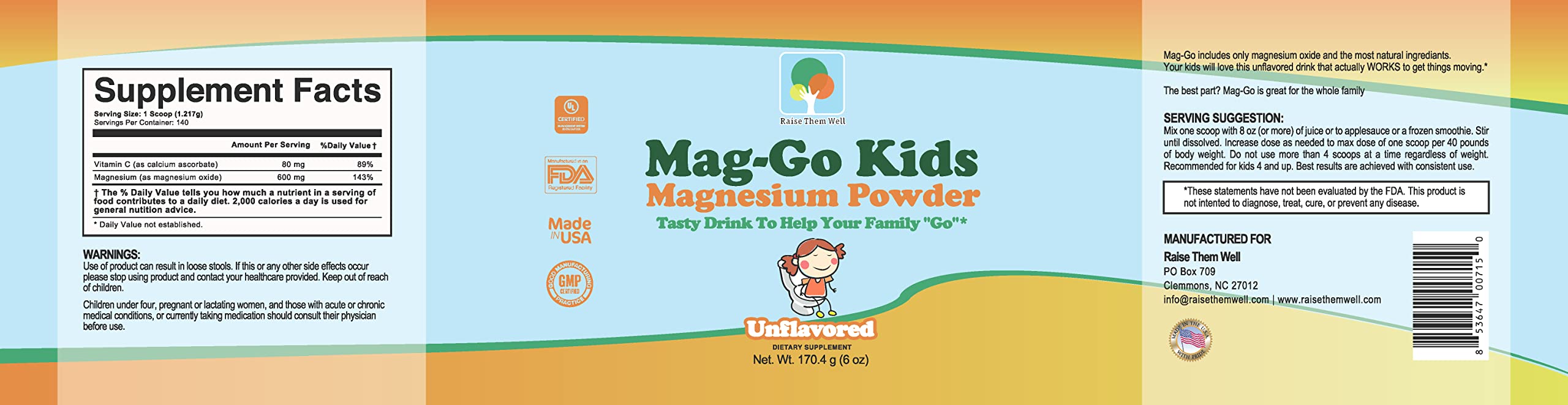 unflavored magnesium powder for kids