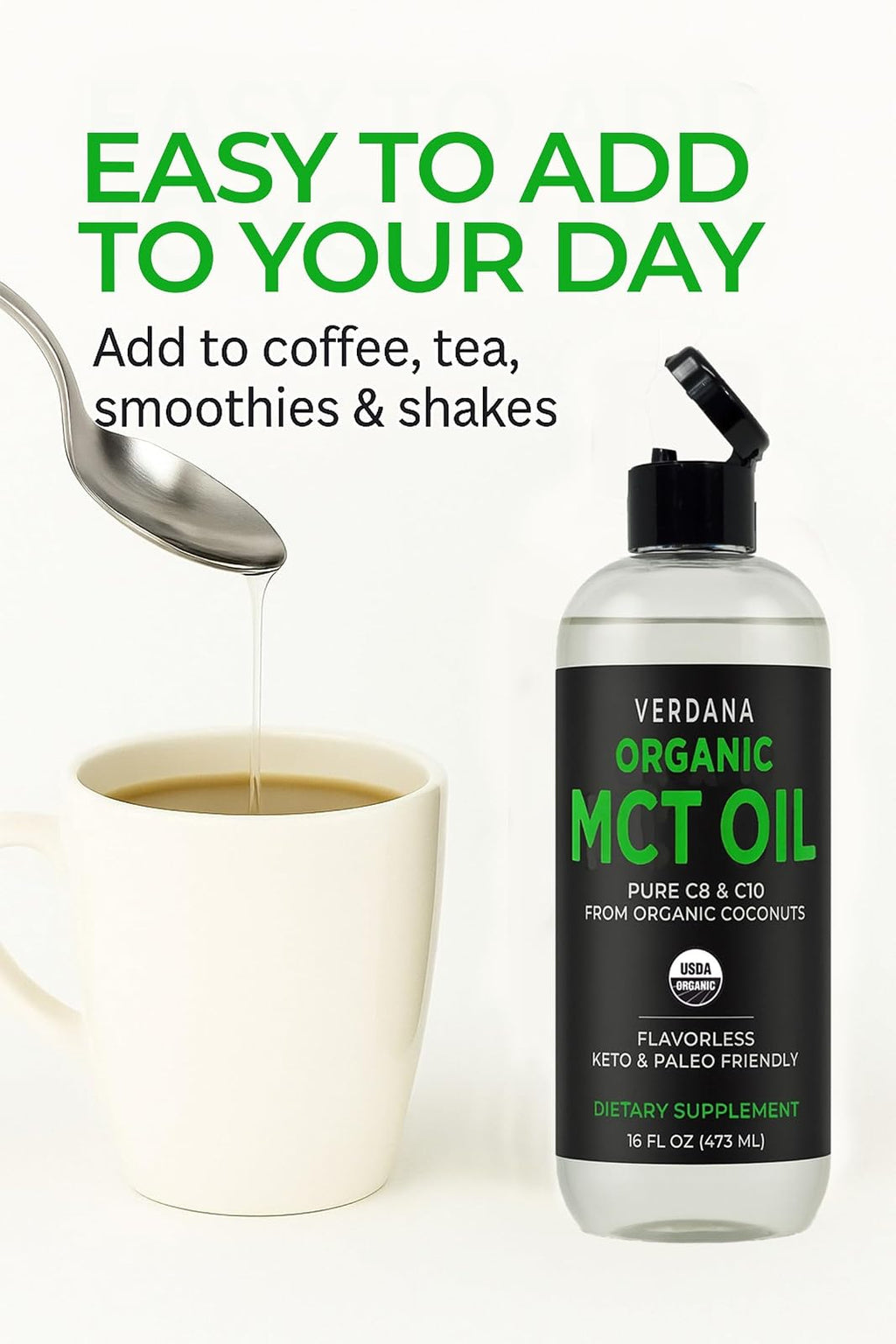 Unflavored MCT oil for smoothies