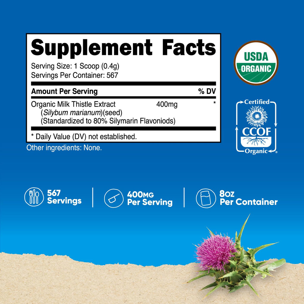 unflavored milk thistle for detox support