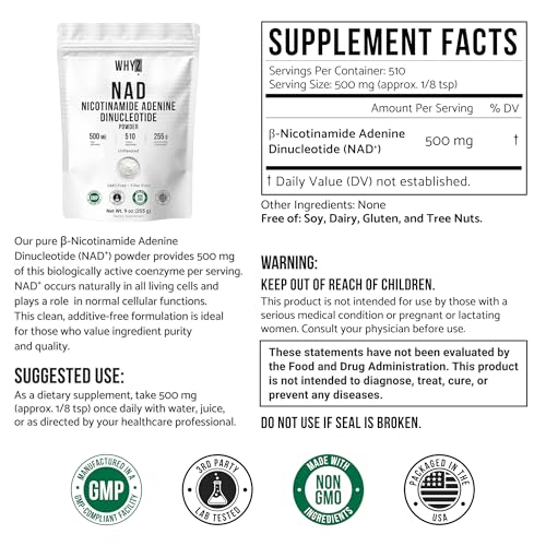 Unflavored NAD powder for easy mixing