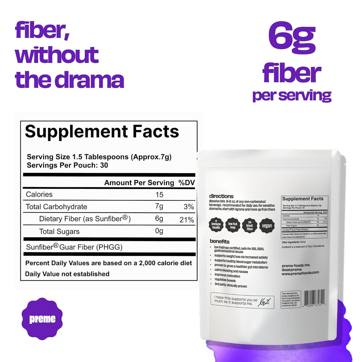 unflavored organic soluble fiber benefits