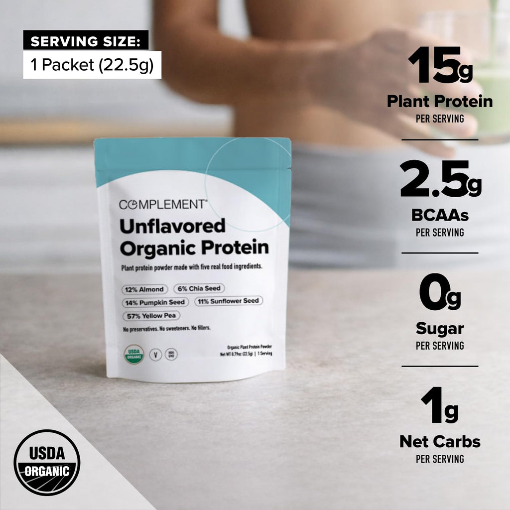 Unflavored plant-based protein supplement