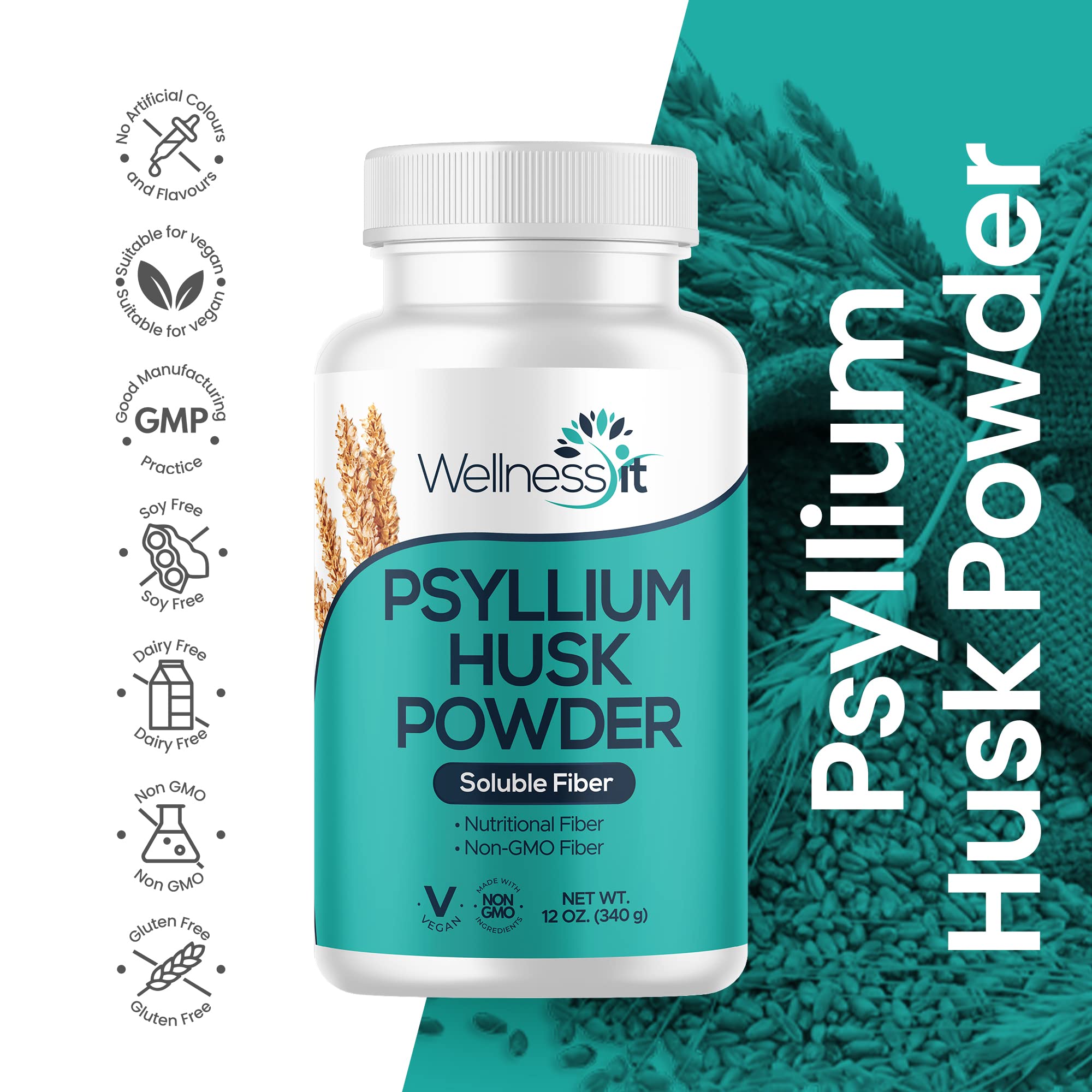 Unflavored psyllium husk for smoothies