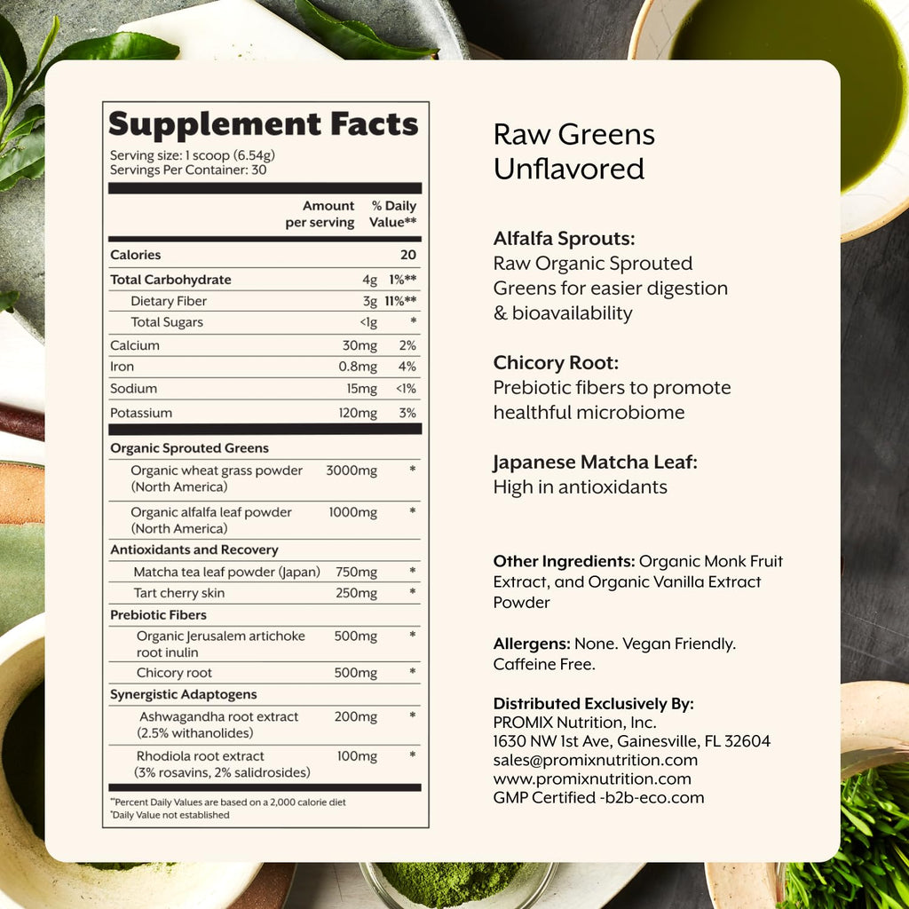 unflavored raw greens powder for smoothies