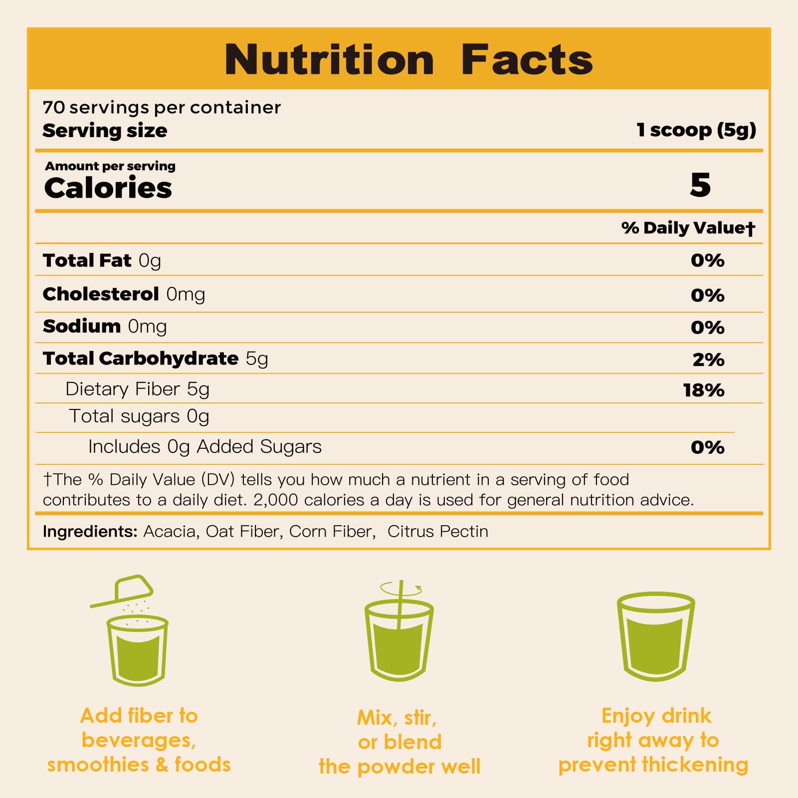 unflavored soluble fiber powder