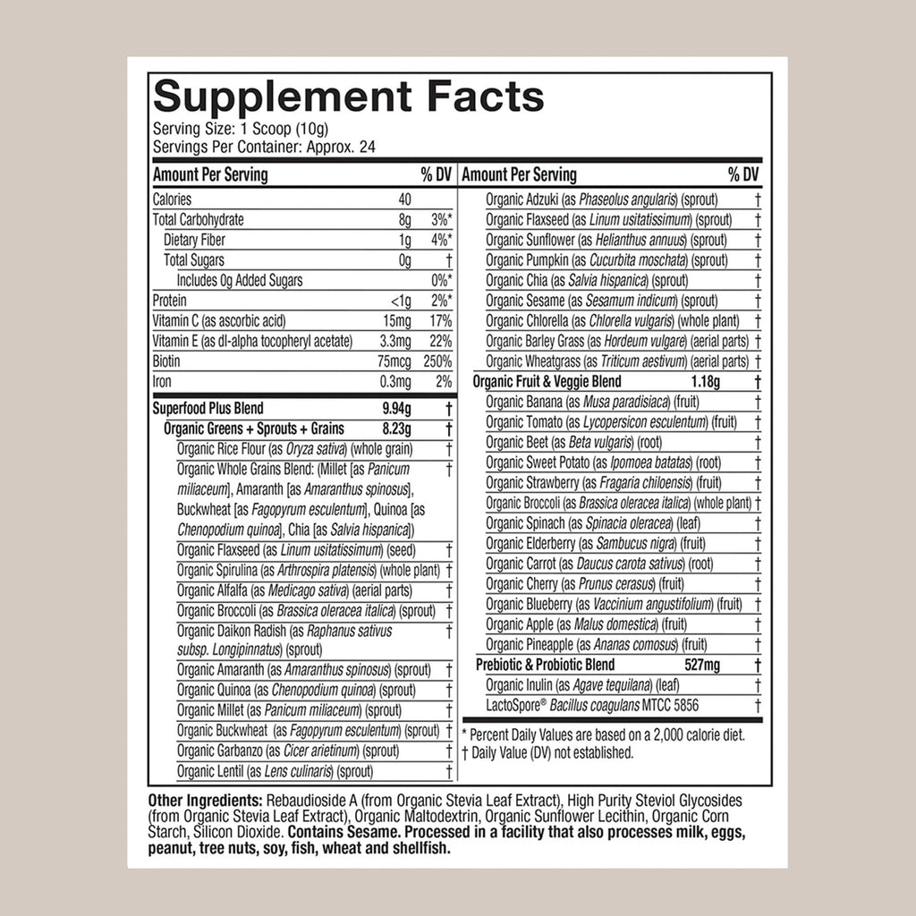 unflavored spirulina protein supplement
