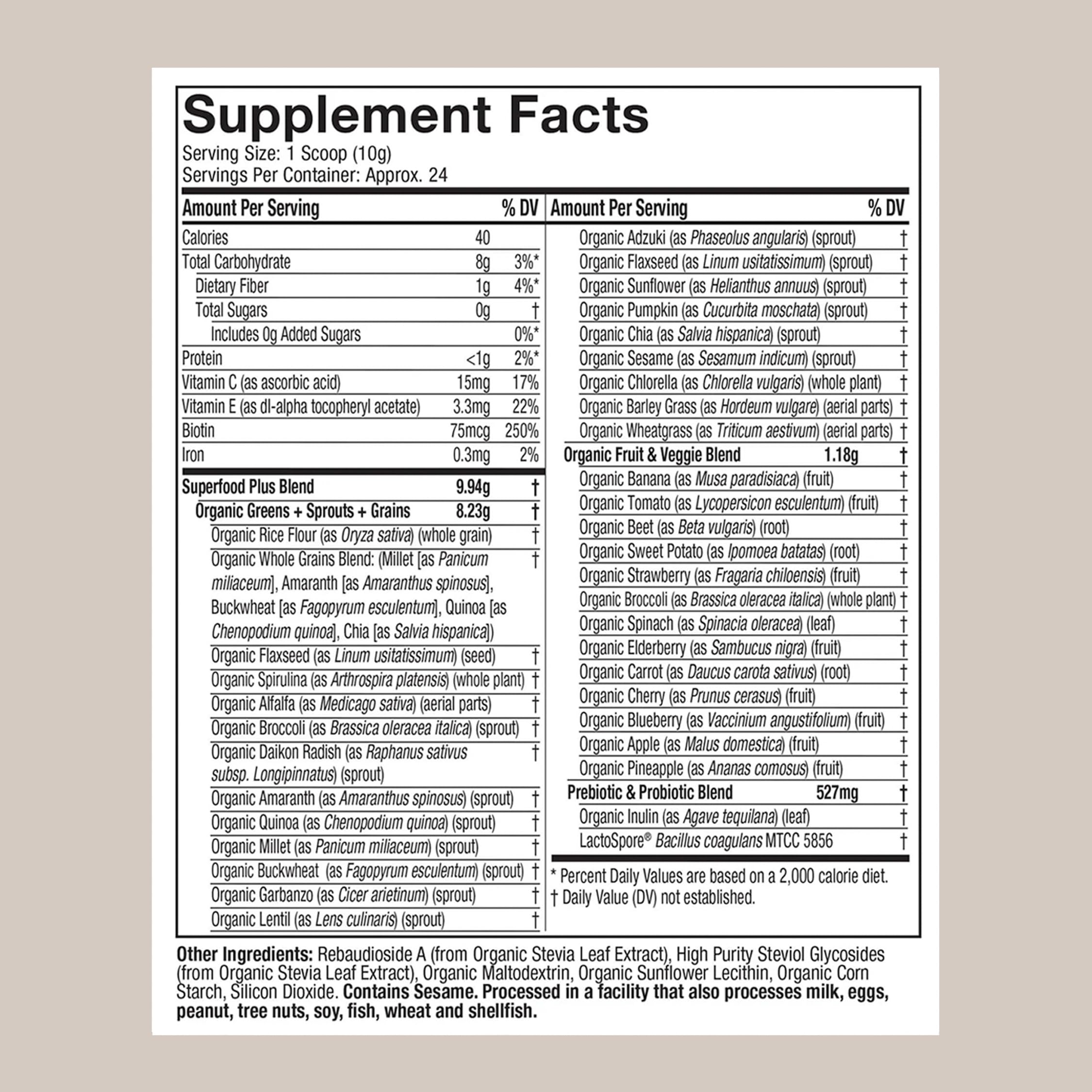 unflavored spirulina protein supplement