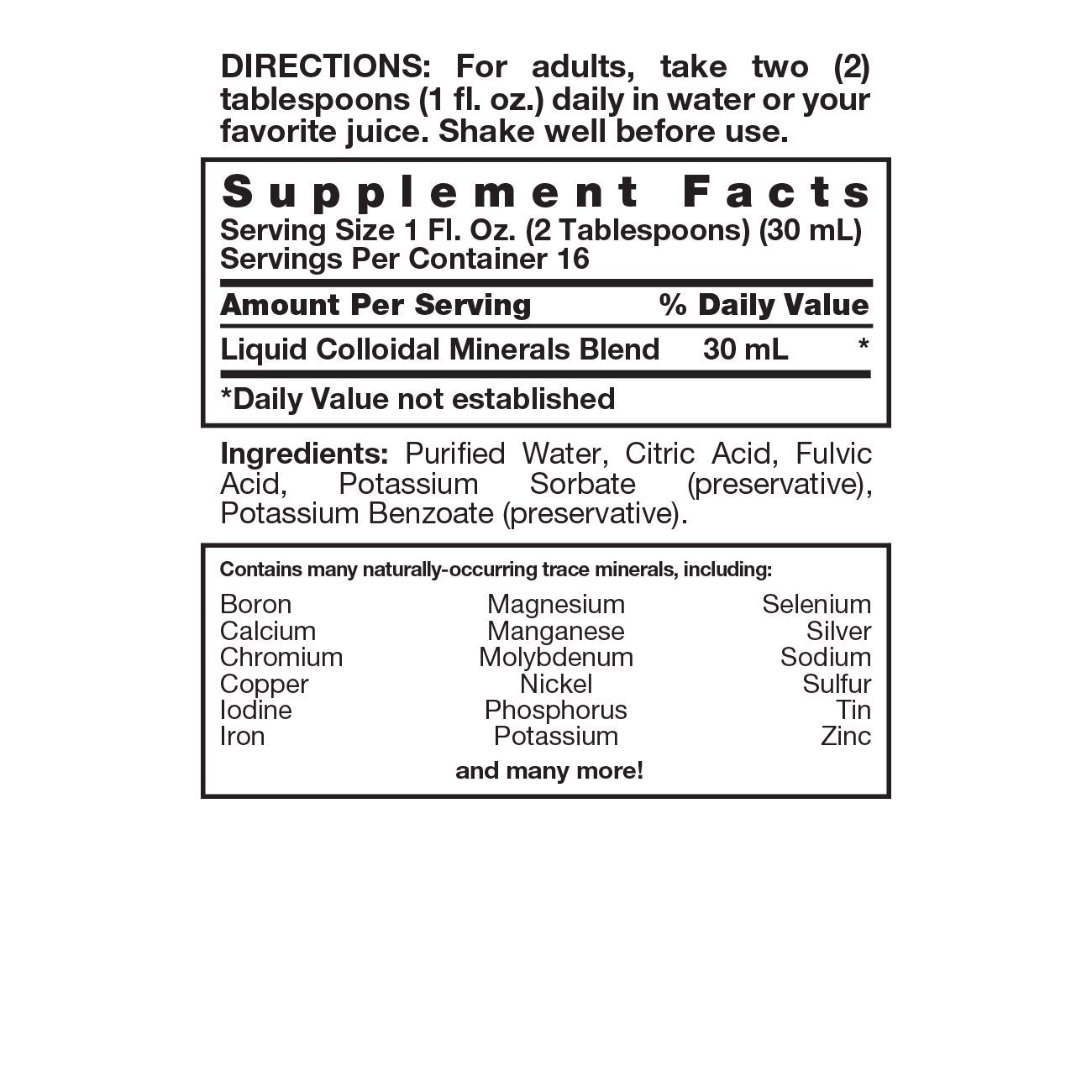 unflavored trace minerals for daily use