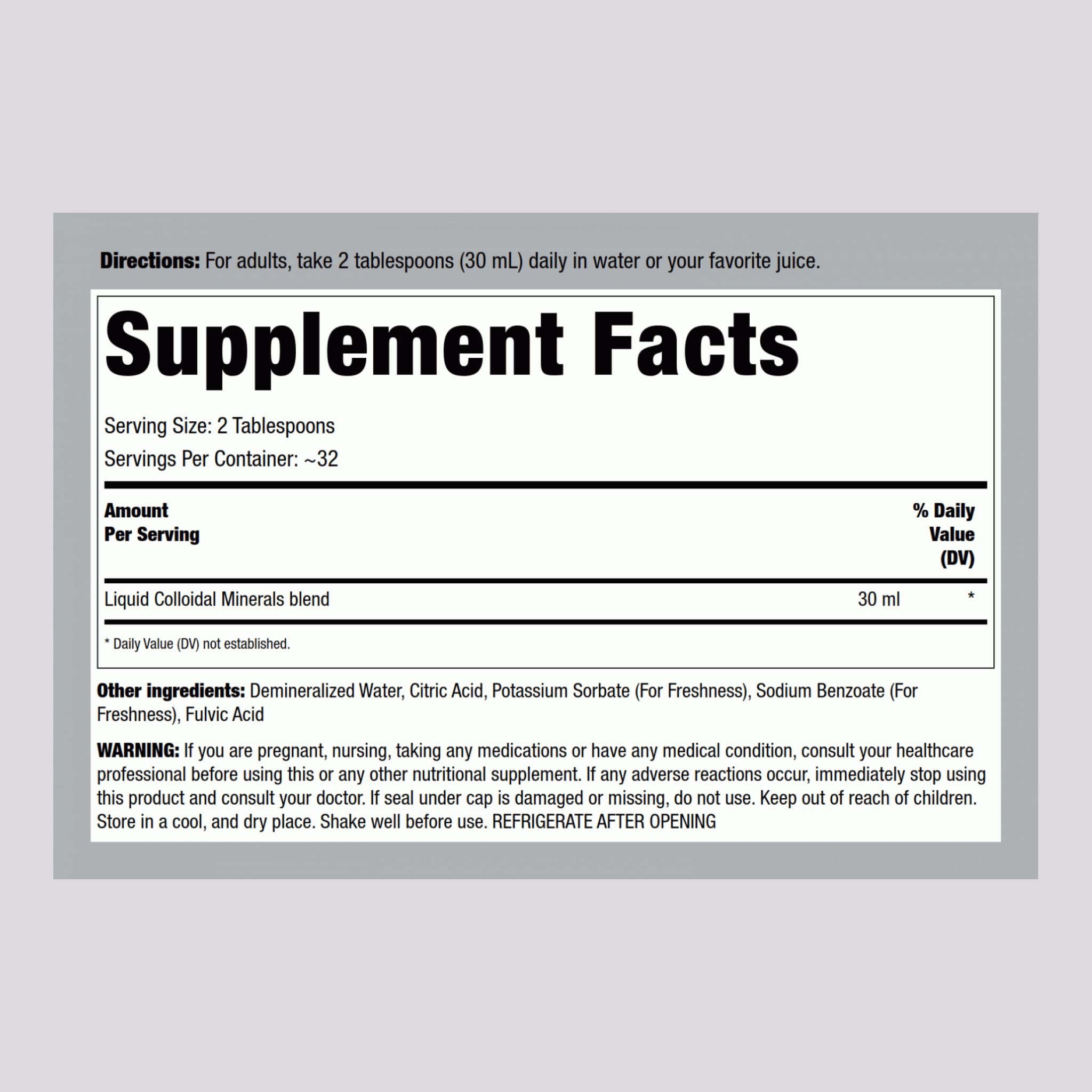 unflavored trace minerals for health