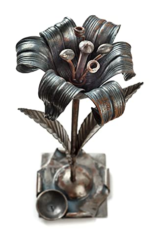 Unique copper calla lily sculpture
