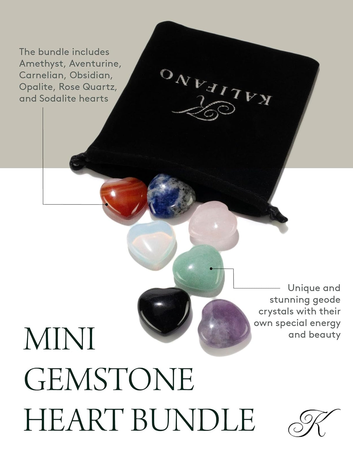 unique gemstone heart gift bundle