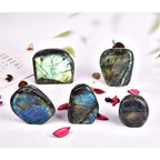 unique Labradorite palm stone design
