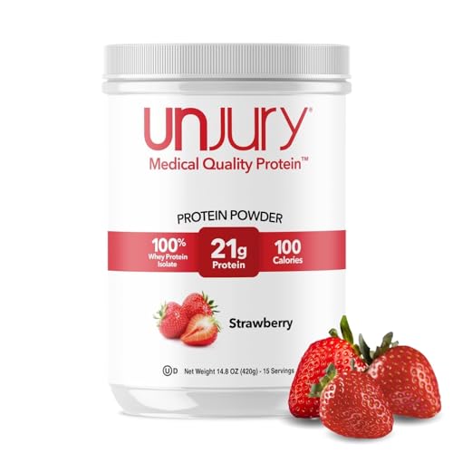 Unjury whey protein powder strawberry flavour