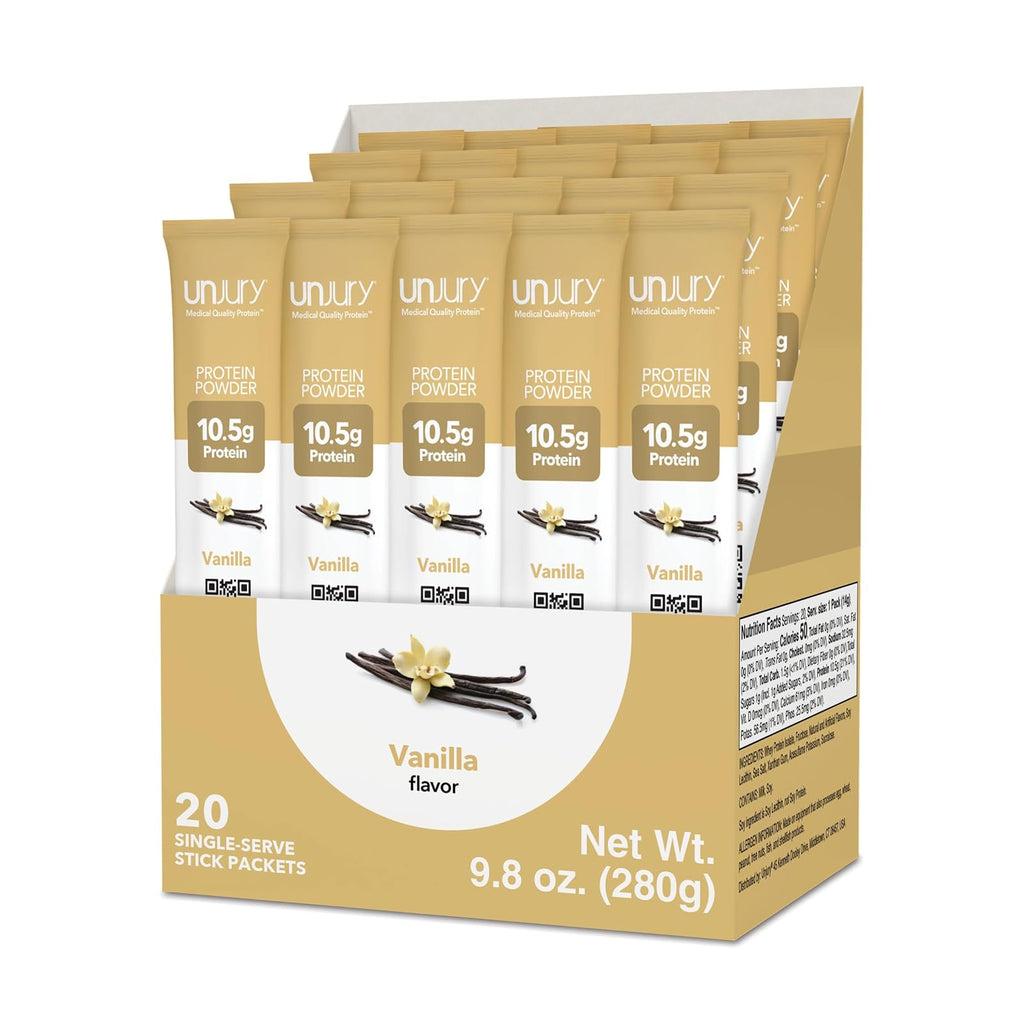 Unjury whey protein stick packs