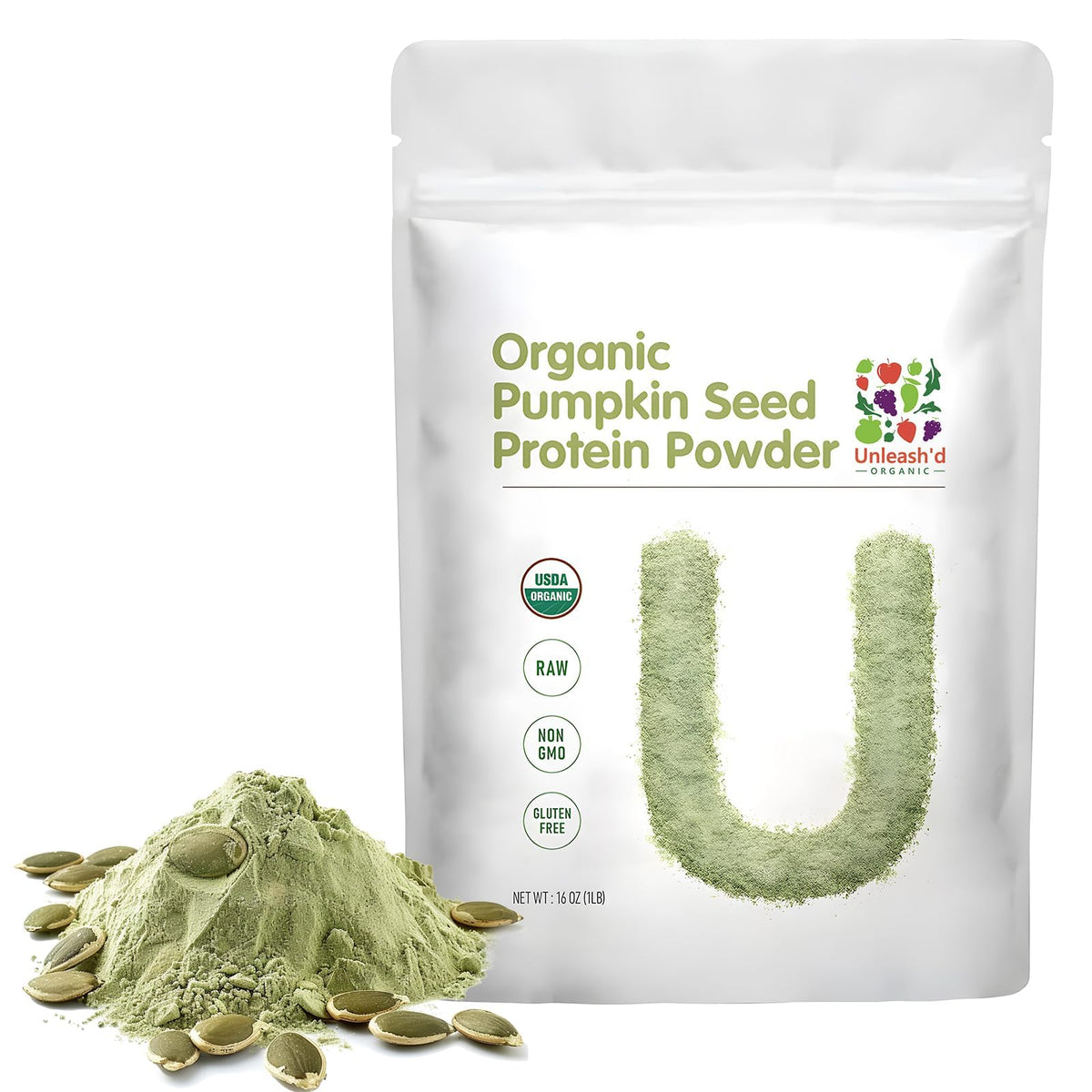 Unleash'd pumpkin seed protein powder