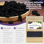 Unprocessed black mulberries for smoothies