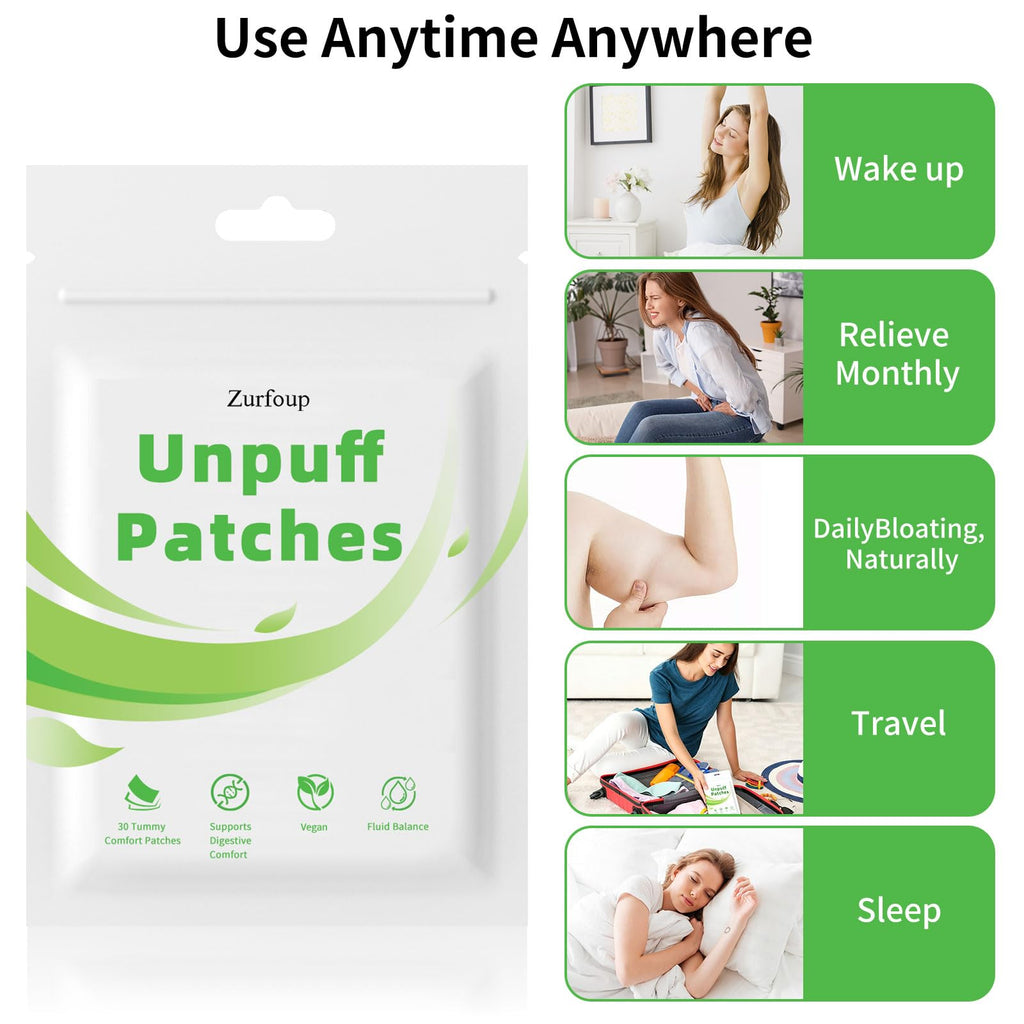 Unpuff patches for gut wellness