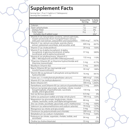 Unsweetened liquid multivitamin option