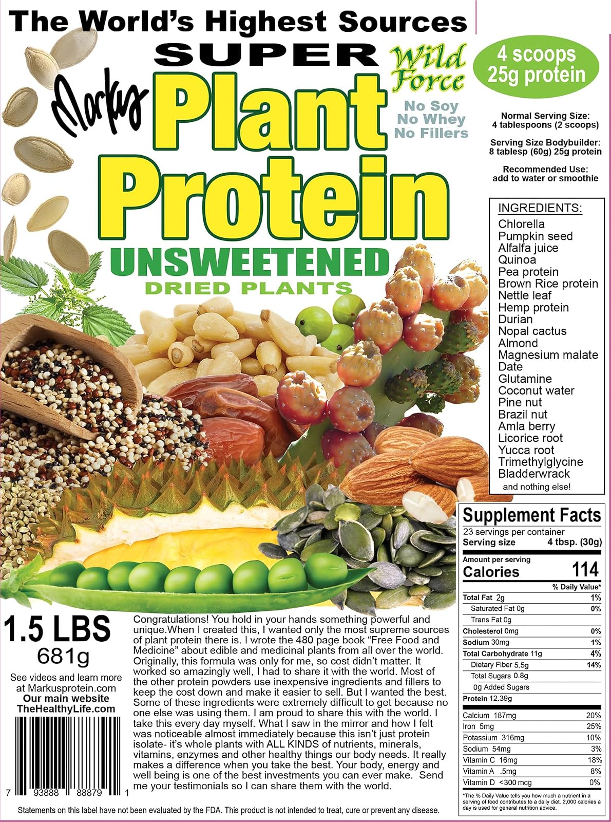 unsweetened plant protein powder