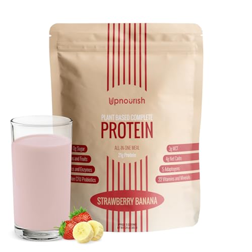 UpNourish strawberry banana protein powder
