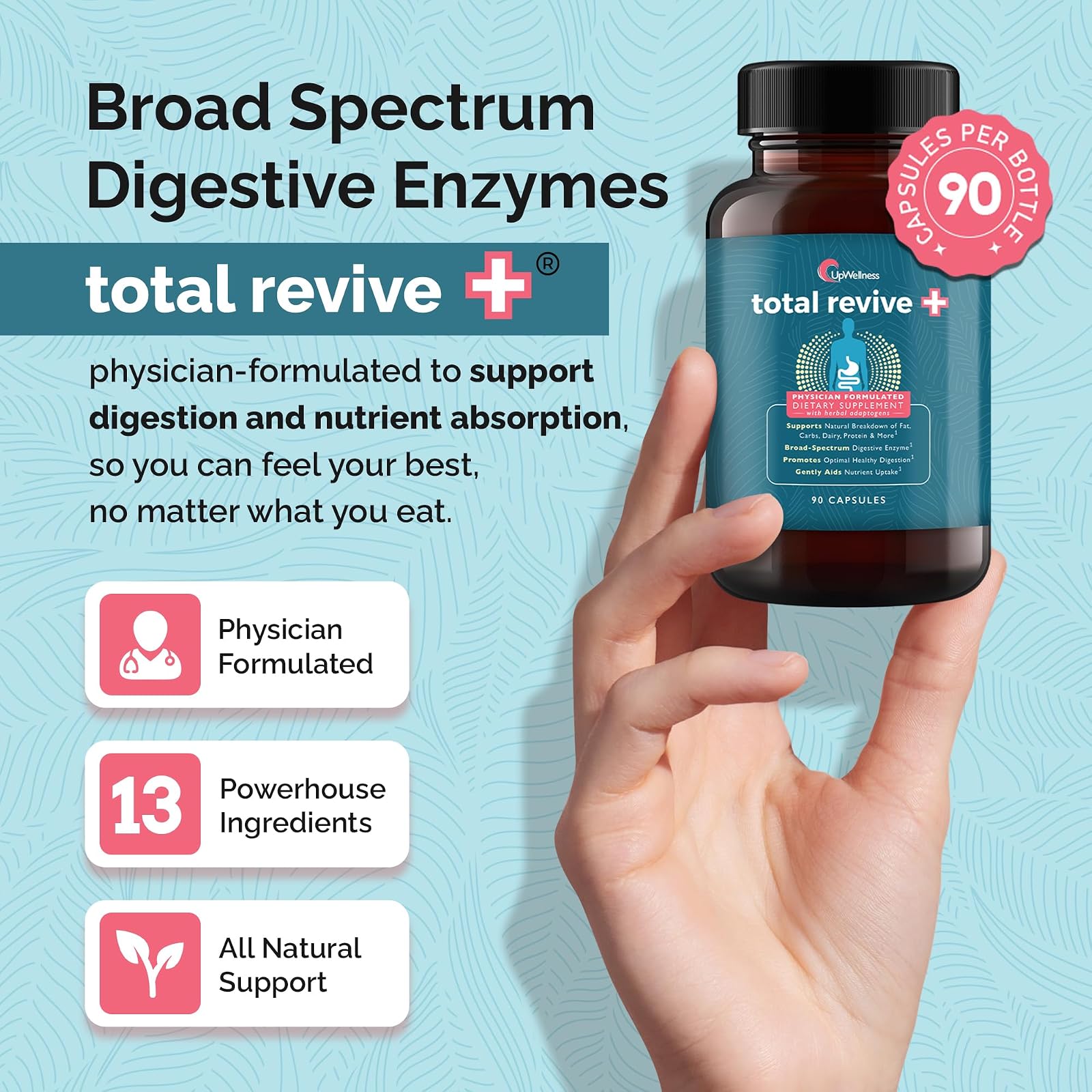 UpWellness Total Revive+ digestive support capsules