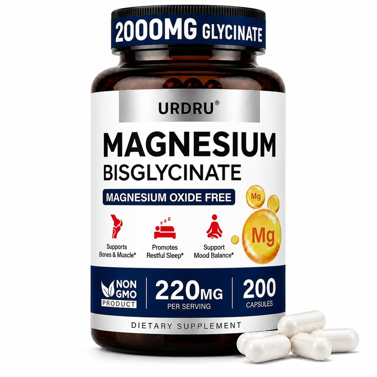 URDRU Magnesium Glycinate 2000 mg capsules