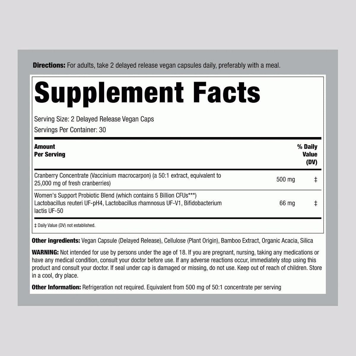 Urinary health support probiotics for women