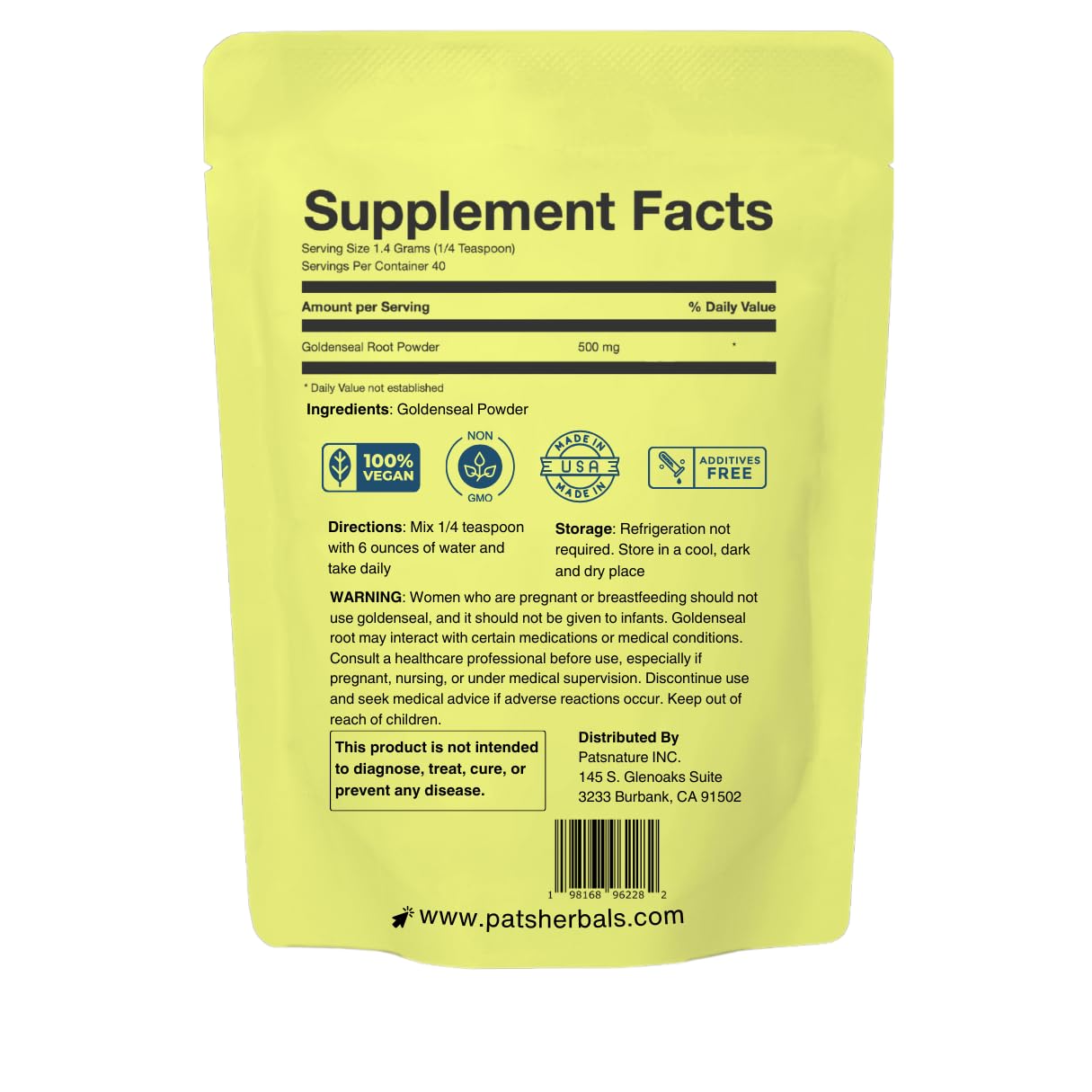 USA grown goldenseal for health